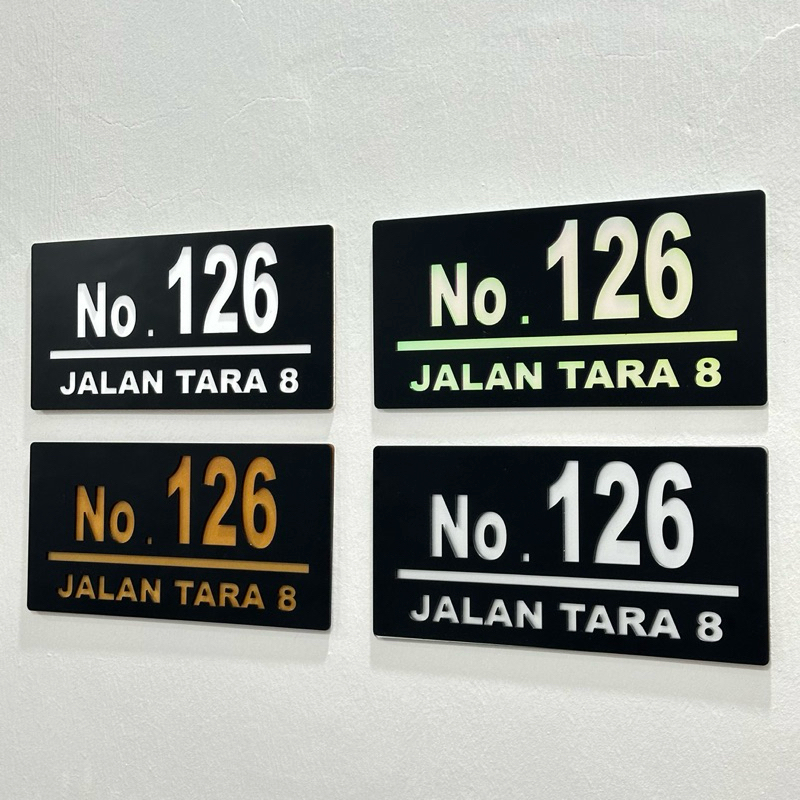 Custom Made Number Plate Rumah Aryclic 5MM modern House Plate Alamat ...