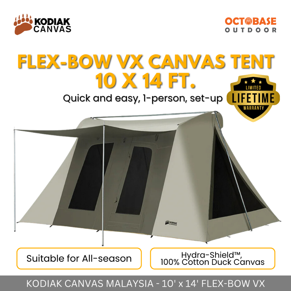 KODIAK CANVAS - FLEX-BOW VX 10'x14' TENTWATERPROOF WINDPROOF HEAVY DUTY ...