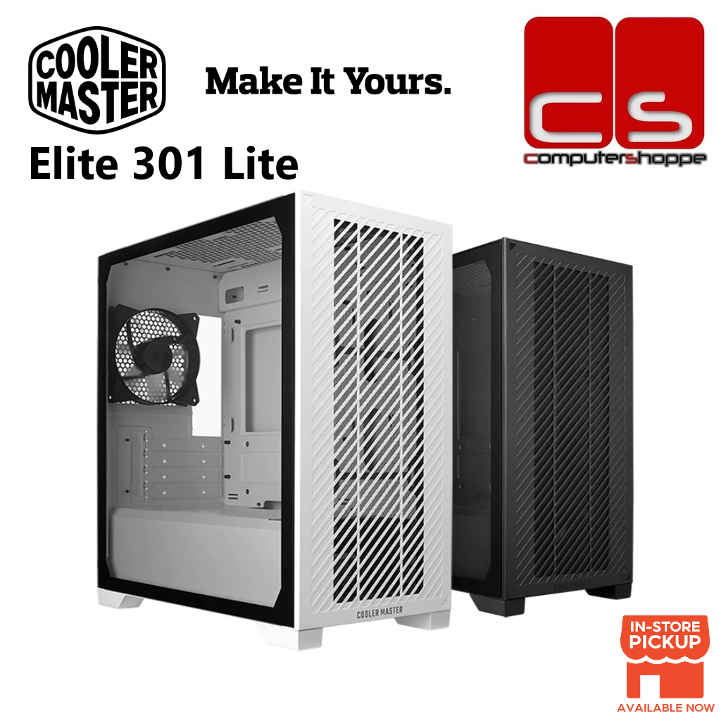 Cooler Master Elite 301 Lite Micro-ATX Mini-Tower PC Case - Black/White ...