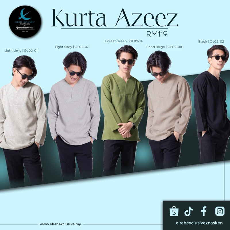 KURTA AZEEZ 2024 ELRAH EXCLUSIVE (DESIGN TERBARU) PART 1 | Shopee Malaysia