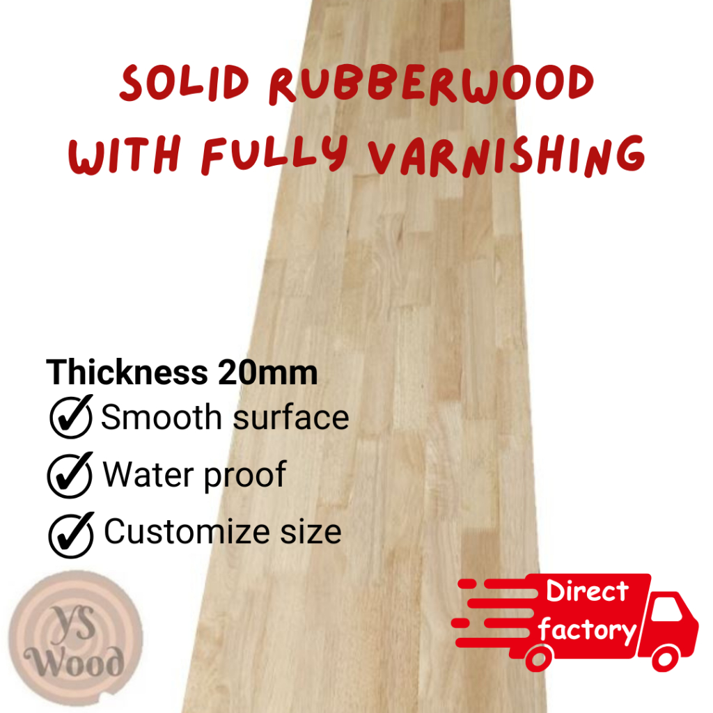 Solid RubberWood Table Top Rubberwood Kaya Getah Cut to Size Vanished ...