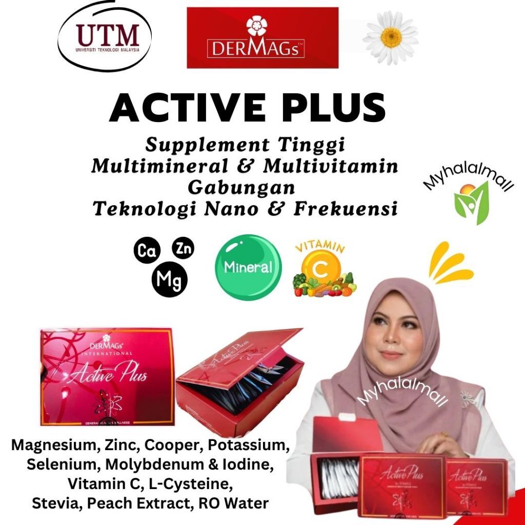 ACTIVE PLUS UTM DERMAGS Khasiat Multi Mineral Vitamin Kanser, Diabetic ...