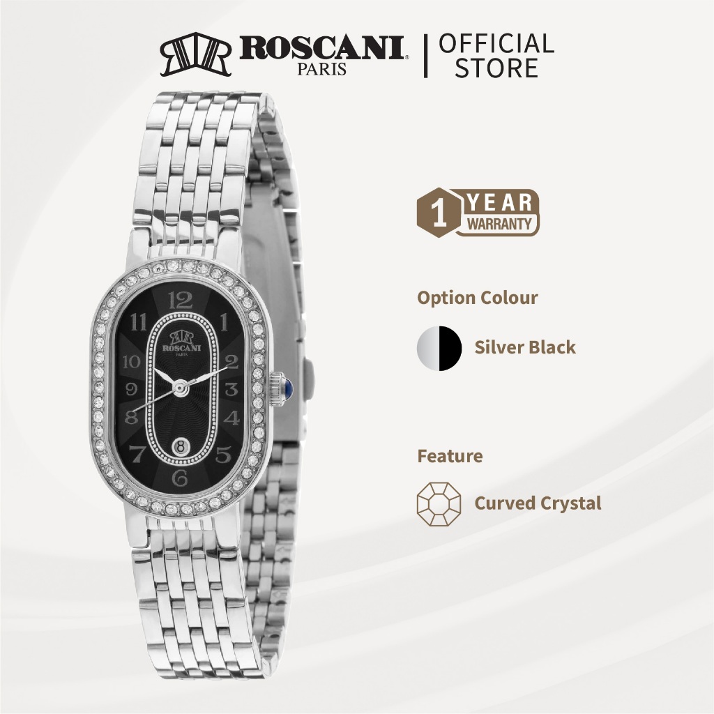 Roscani Sapphire Crystal + Gemstone Bezel | Stainless Steel Watch ...