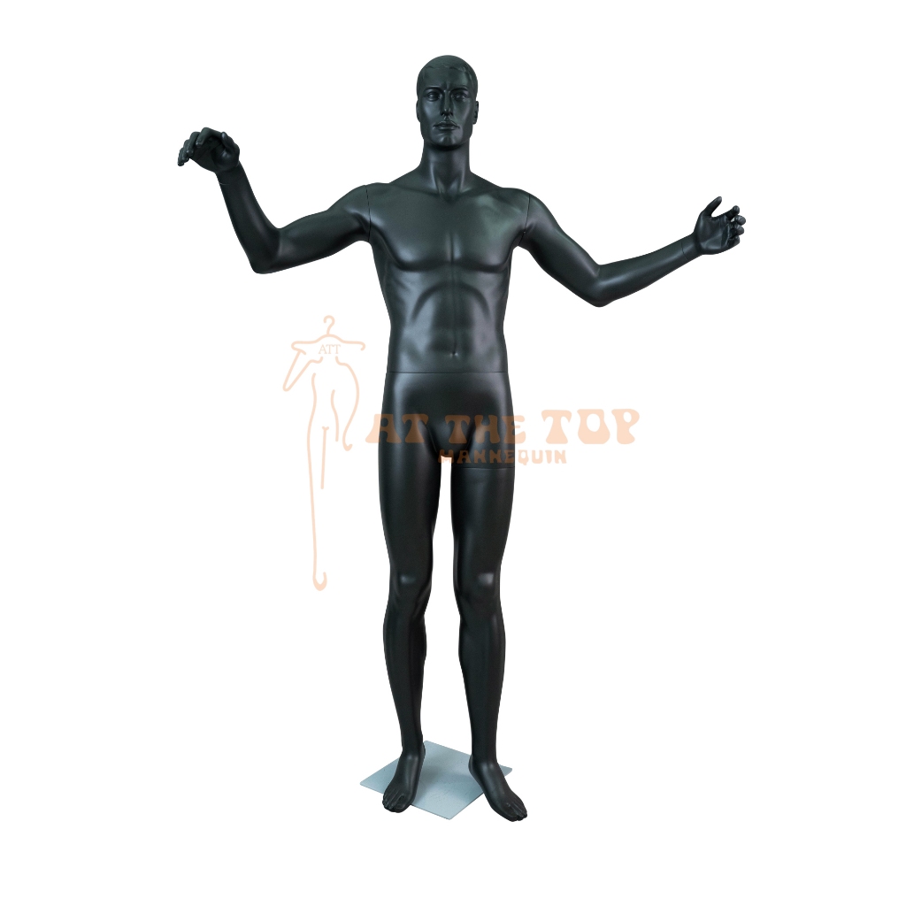 Full Body Men Mannequin/Abstract Men Standing Mannequin in Glossy Black ...
