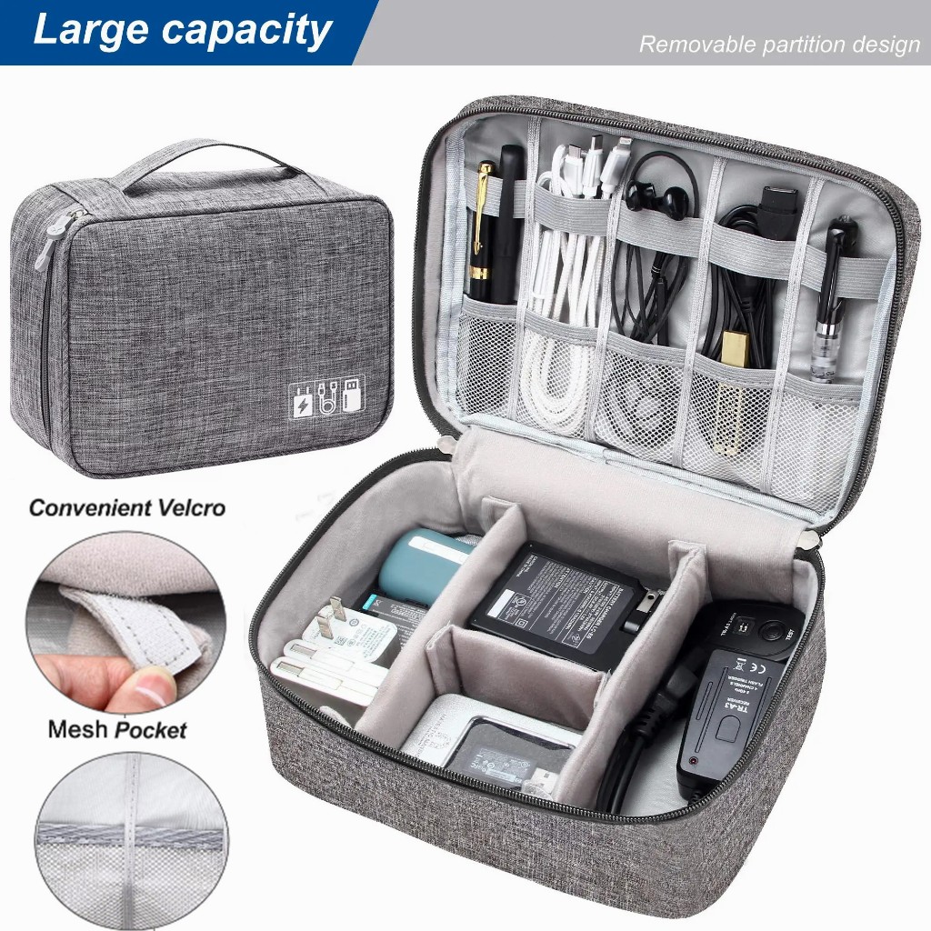 Travel Electronic Gadget Organizer Bag USB Cable Storage Bags Multi ...