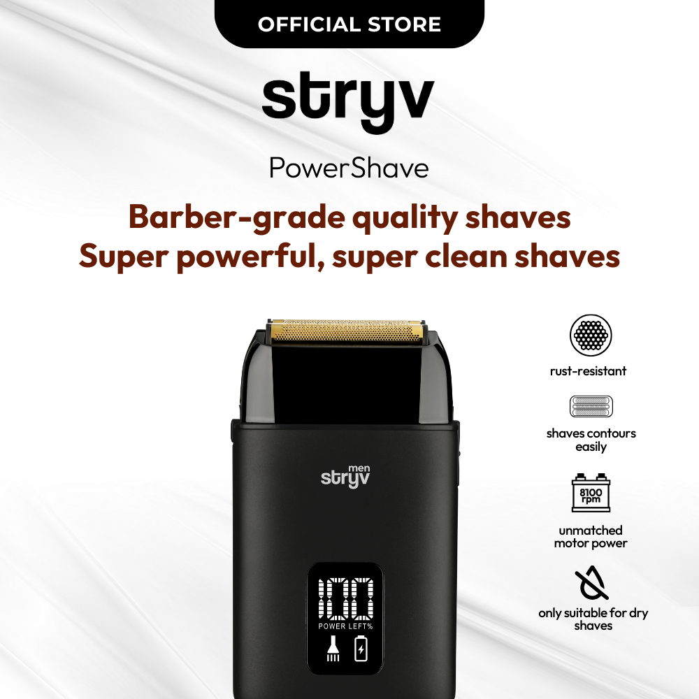 【NEW】Stryv Men PowerShave | Gold Titanium Foil Electric Face Shaver ...