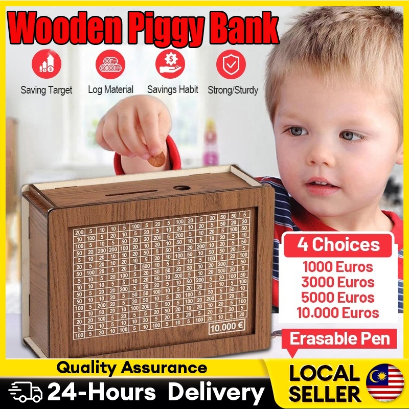 🔥Malaysia Spot Reusable Modern Money Saving Box Kids Saveing Box Adults ...