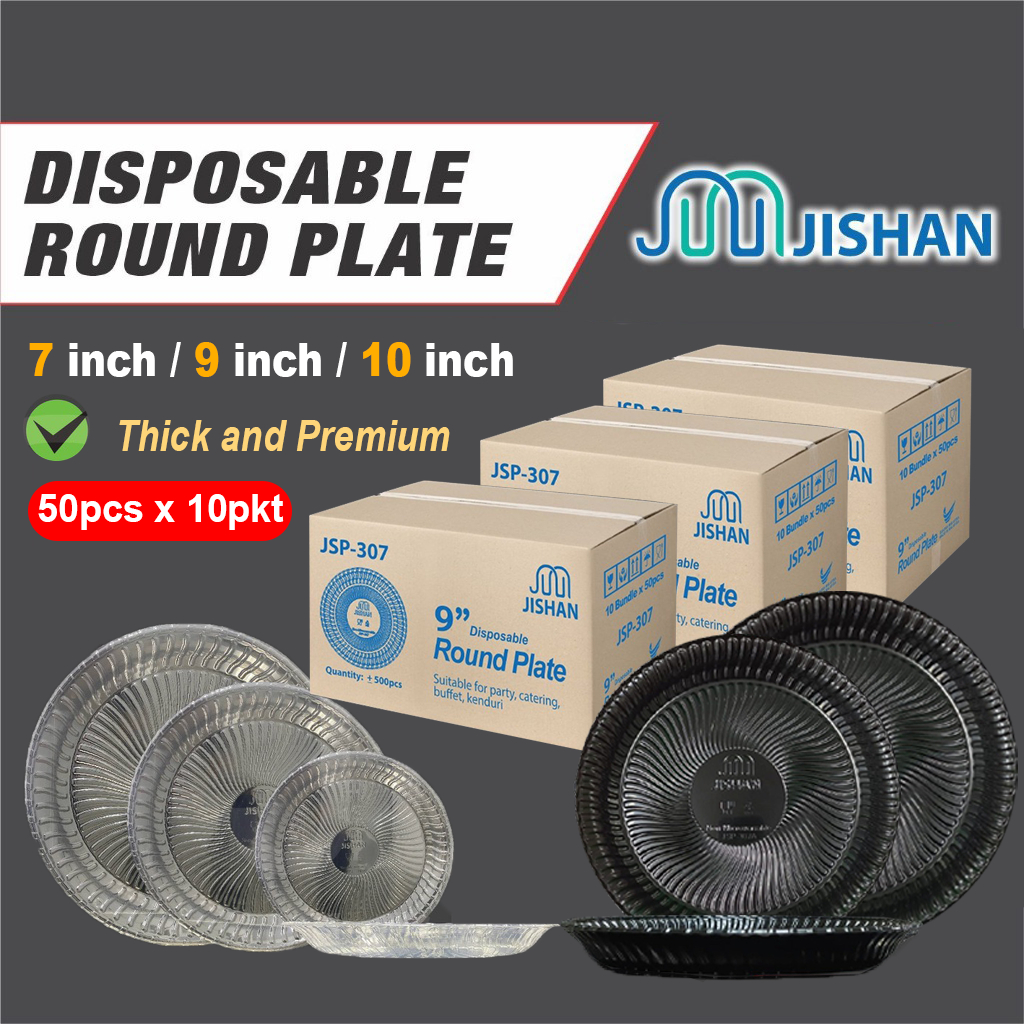 [CTN] CHEAPEST JISHAN 7/9/10" Disposable Plastic Plate / Kenduri ...