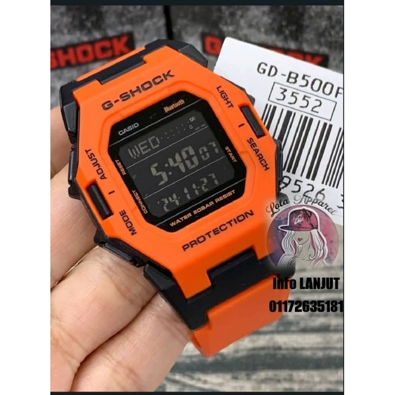 100% ORIGINAL CASIO G-SHOCK GD B500FL 4ADR EMERGENCY ORANGE "FUNCTION LOGO" SERIES SMARTWATCH ...