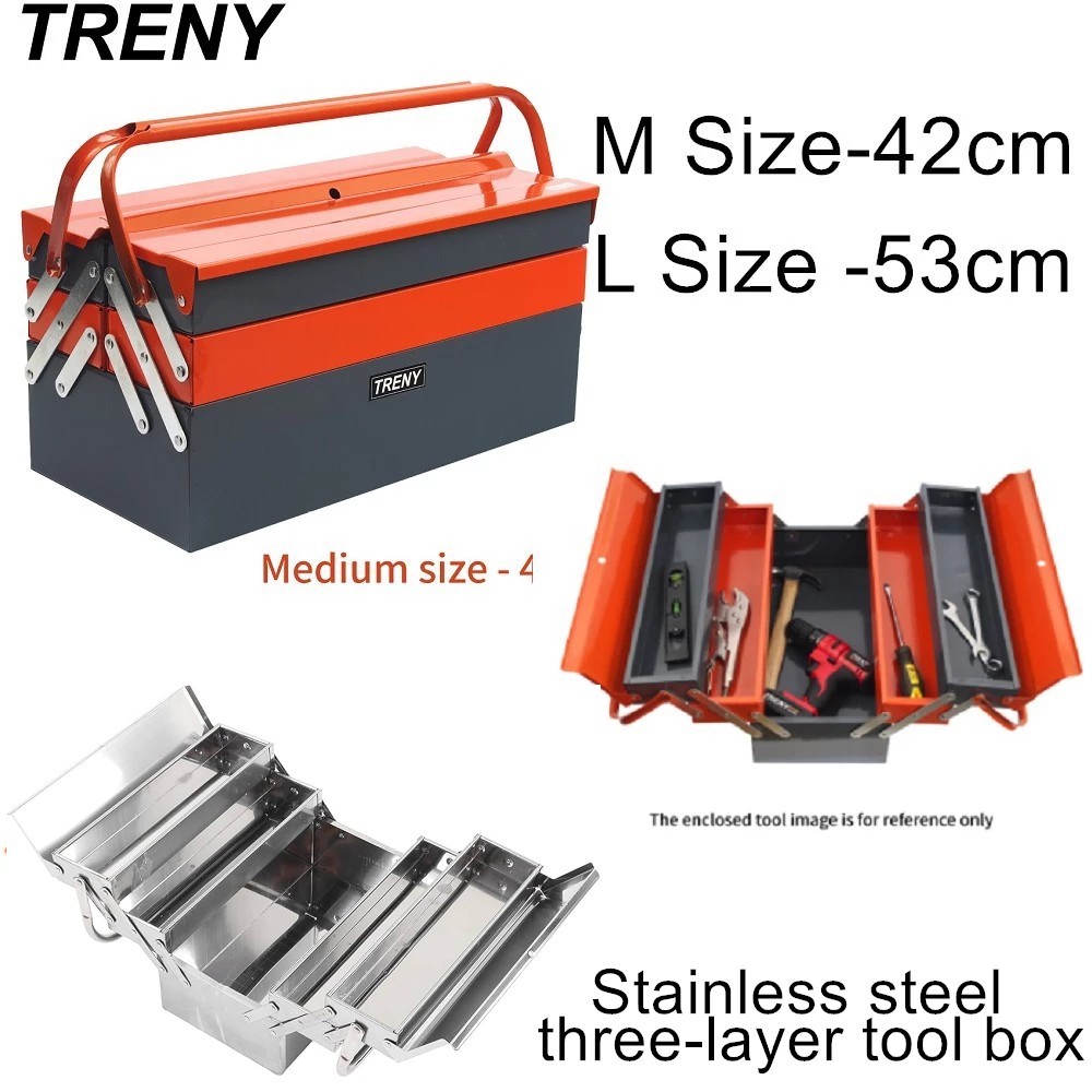 TRENY 3 Tier Tool Box Storage Home Shelving Mano DIY Hardware Peti ...