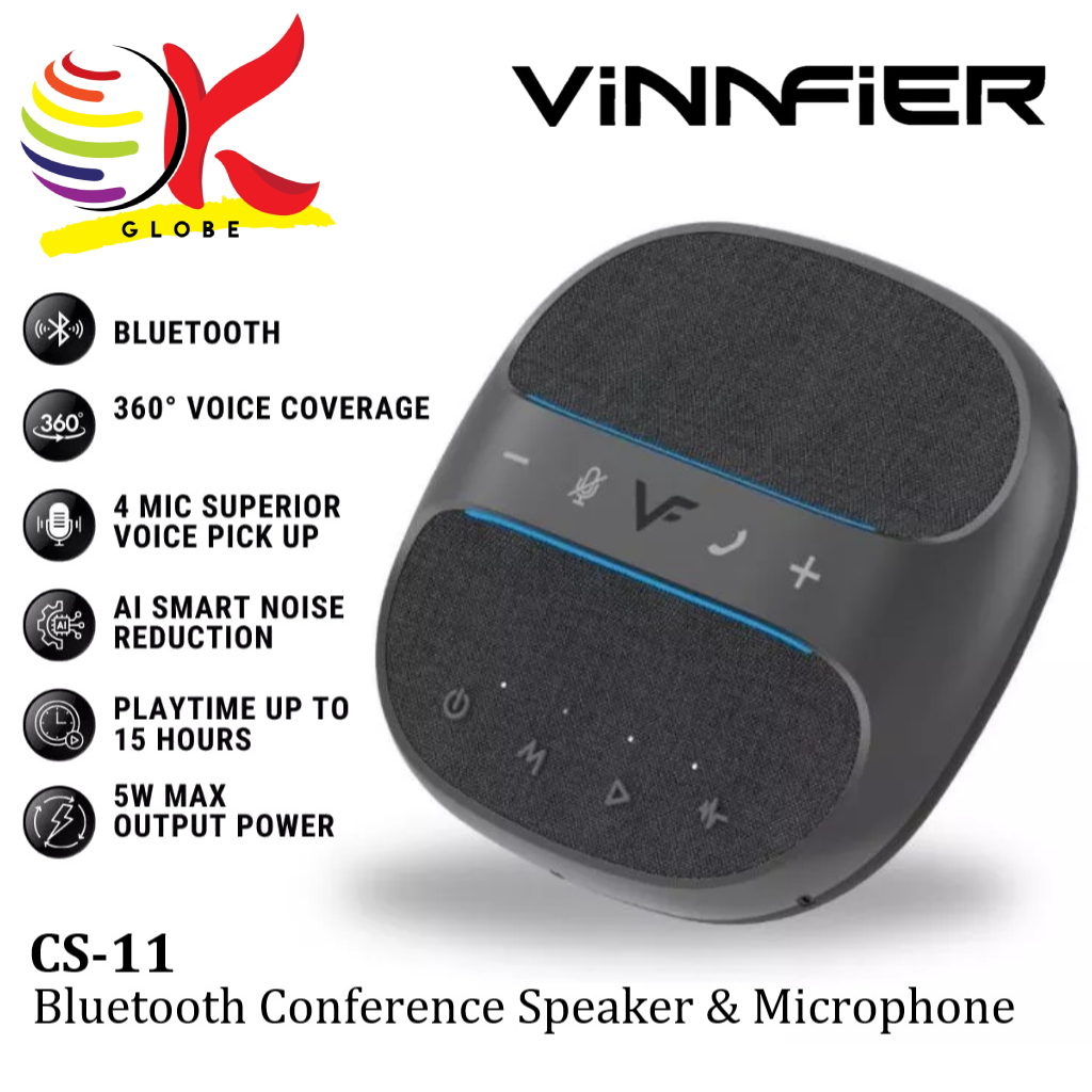 VINNFIER CS-11 CONFERENCE SPEAKER & MICROPHONE BLUETOOTH SPEAKERPHONE ...