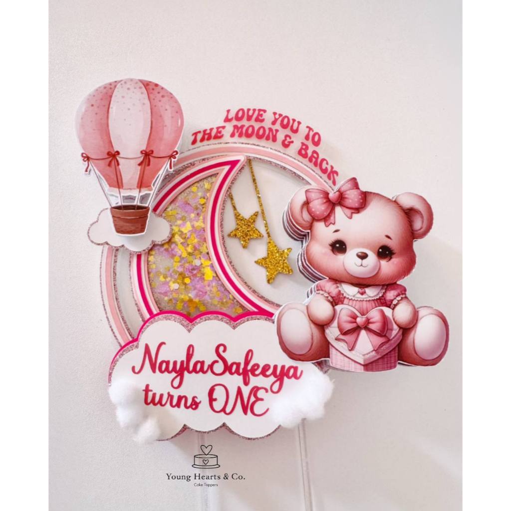 Pink Teddy Bear Cake Topper | Shopee Malaysia