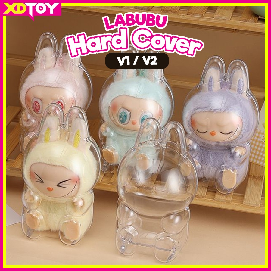 XDTOY Labubu V1 V2 Hard Cover Case Plush Doll Transparent Protective ...