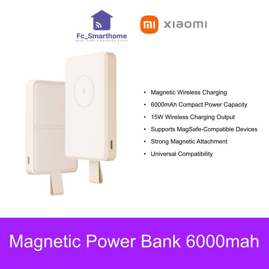 Xiaomi Magnetic Power Bank 6000mah | Magnetic Wireless Charging | Strong Magnetic Attachment ...