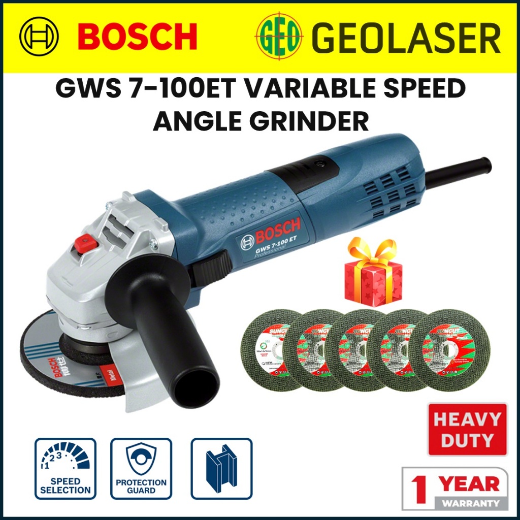 Bosch GWS 7-100 ET 4" / 100mm Angle Grinder With Variable Speed Control | Shopee Malaysia