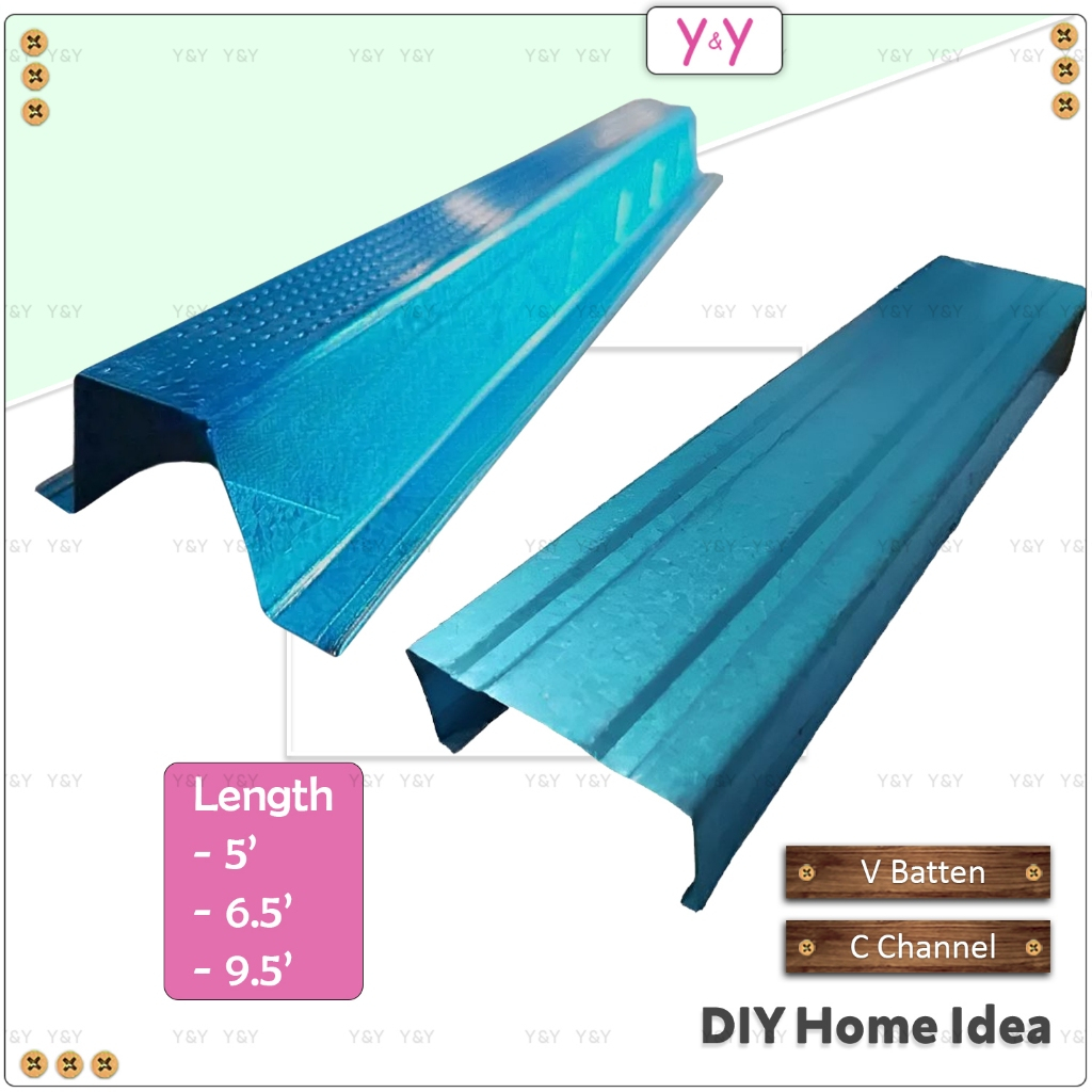 Y&Y Eco Blue Zinc Coating C Channel V Batten / Roofing Material / Besi ...