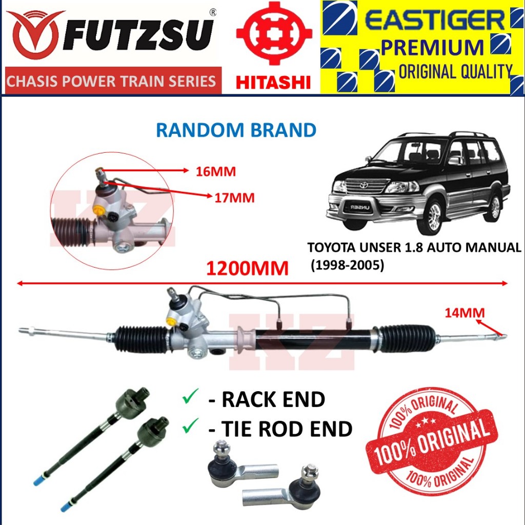 TOYOTA UNSER 1.8 AUTO MANUAL (1998-2005) POWER STEERING RACK | Shopee ...
