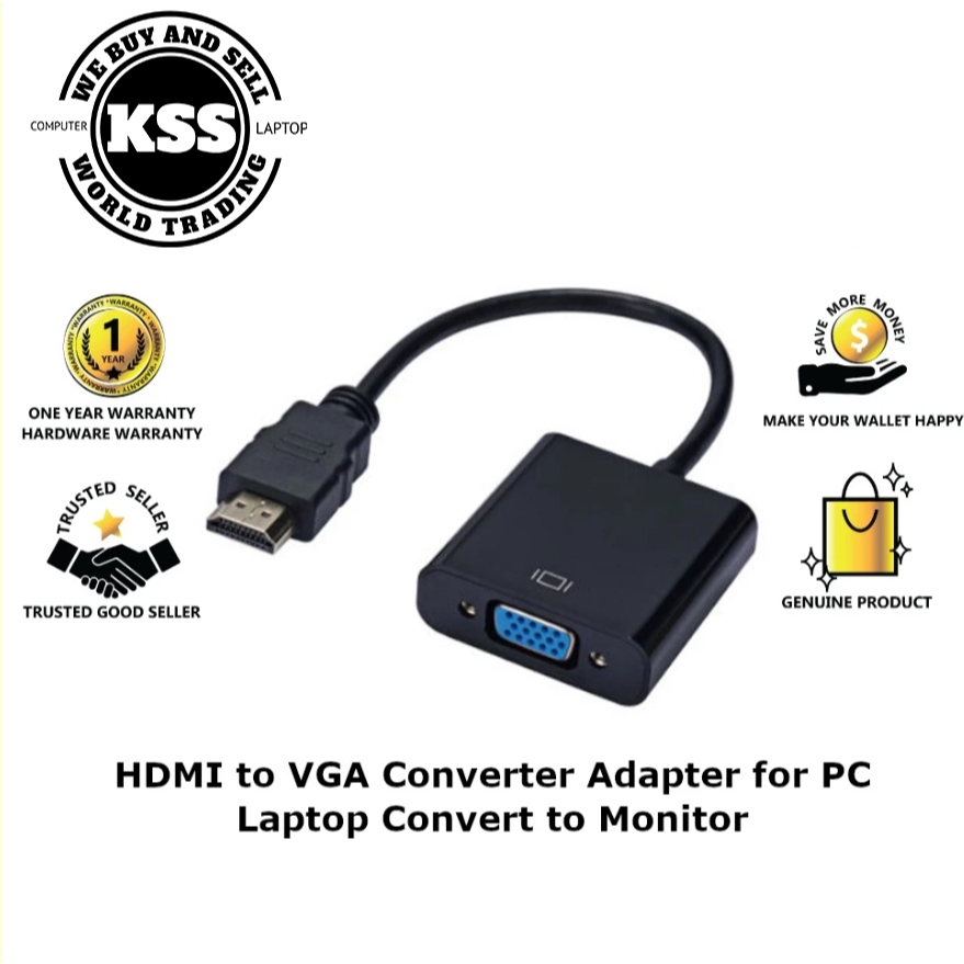 HDMI to VGA Converter Adapter for PC Laptop Convert to Monitor | Shopee ...