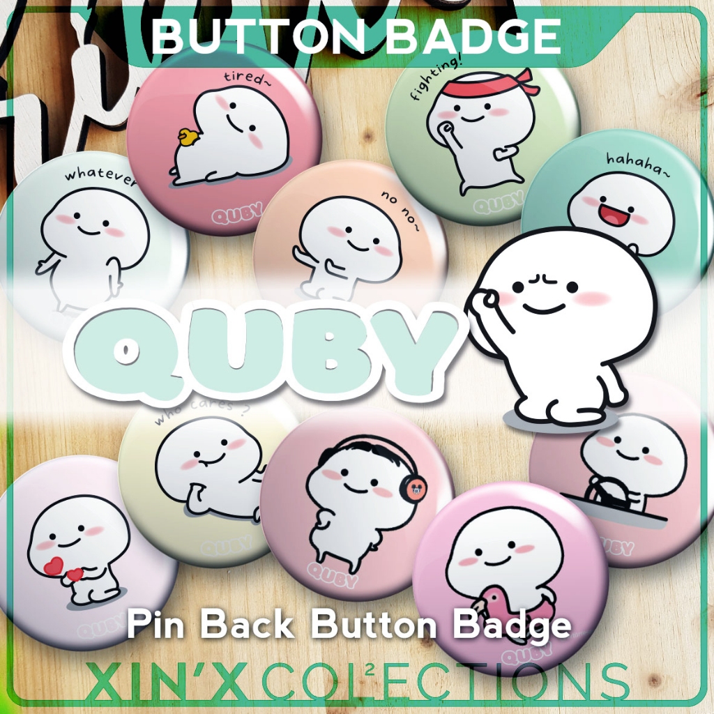 🇲🇾 56mm Pin Button Badge Quby Pentol Sticker Cute Emoji | Shopee Malaysia