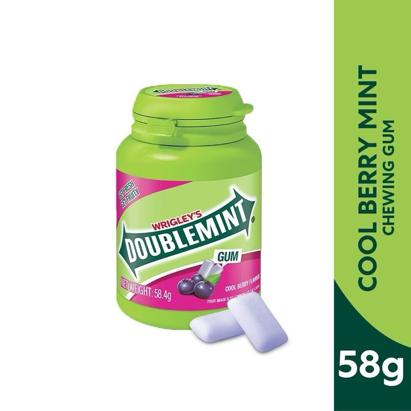 Wrigley's Doublemint COOL BERRY Chewing Gum Bottle 58g | Shopee Malaysia