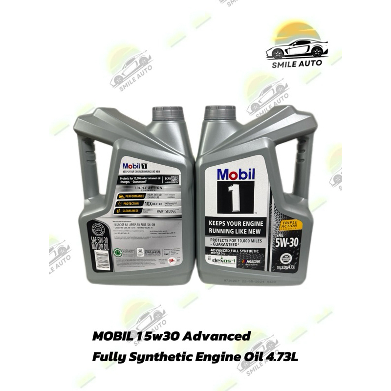 MOBIL 1 5w30 Advanced Fully Synthetic Engine Oil 4.73L Keeps Your ...