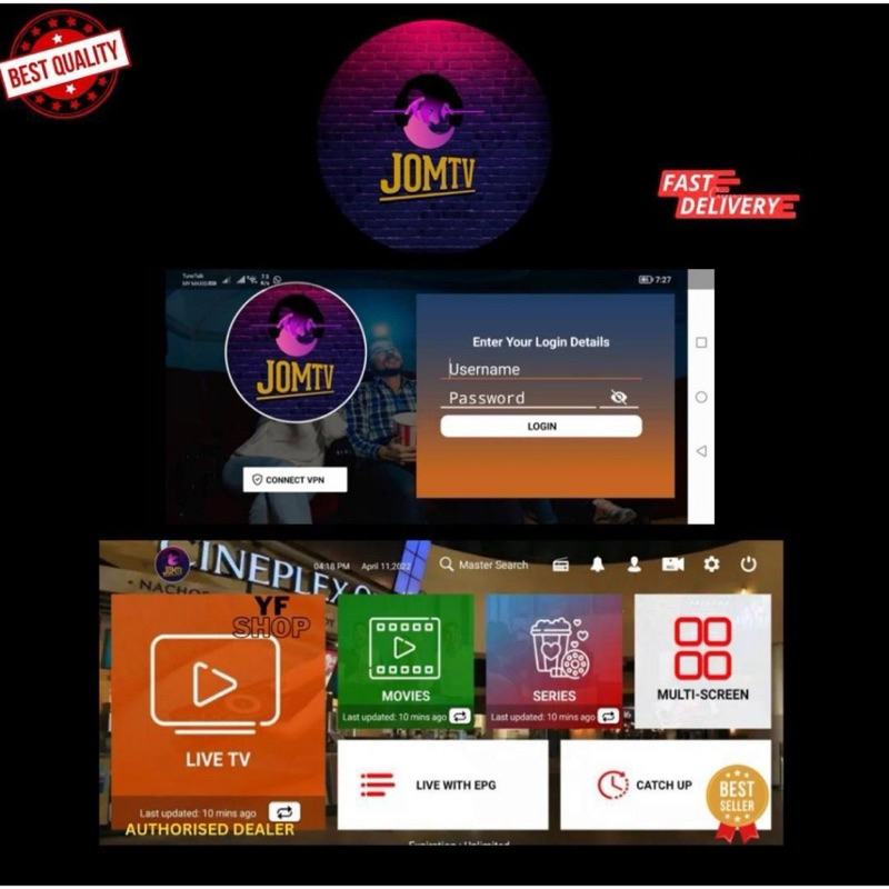 [SILA PM DULU] JOMTV JOM TV JOMTV MALAYSIA SUPPORT ANDROID, SMART TV, IOS, IPTV | Shopee Malaysia