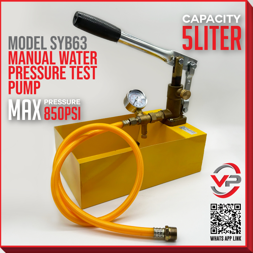 MANUAL WATER PRESSURE TEST PUMP 850 PSI / 58 BAR HAND PUMP HYDRO TEST ...
