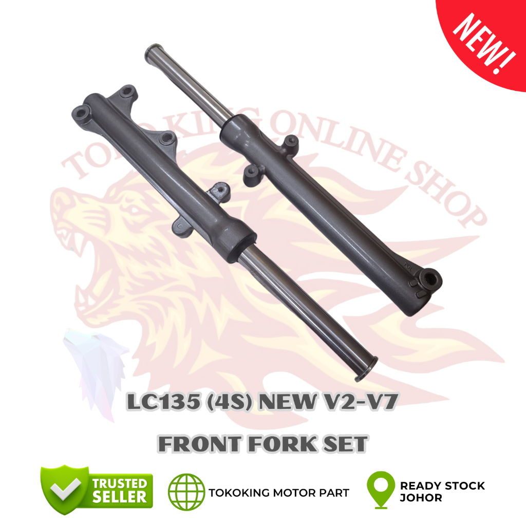 YAMAHA 55D LC135 NEW 4S V2 V3 V4 V5 V6 V7 LC 4SPEED FRONT FORK SET ASSY DEPAN BATANG TUBE ...