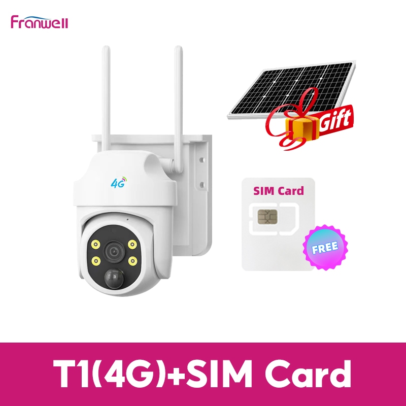 Franwell T1 4MP 4G Solar Power Wireless Outdoor Waterproof PTZ CCTV ...
