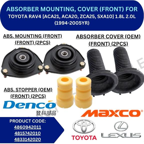 ABSORBER MOUNTING, COVER, STOPPER (FRONT) FOR TOYOTA RAV4 [ACA21, ACA20 ...