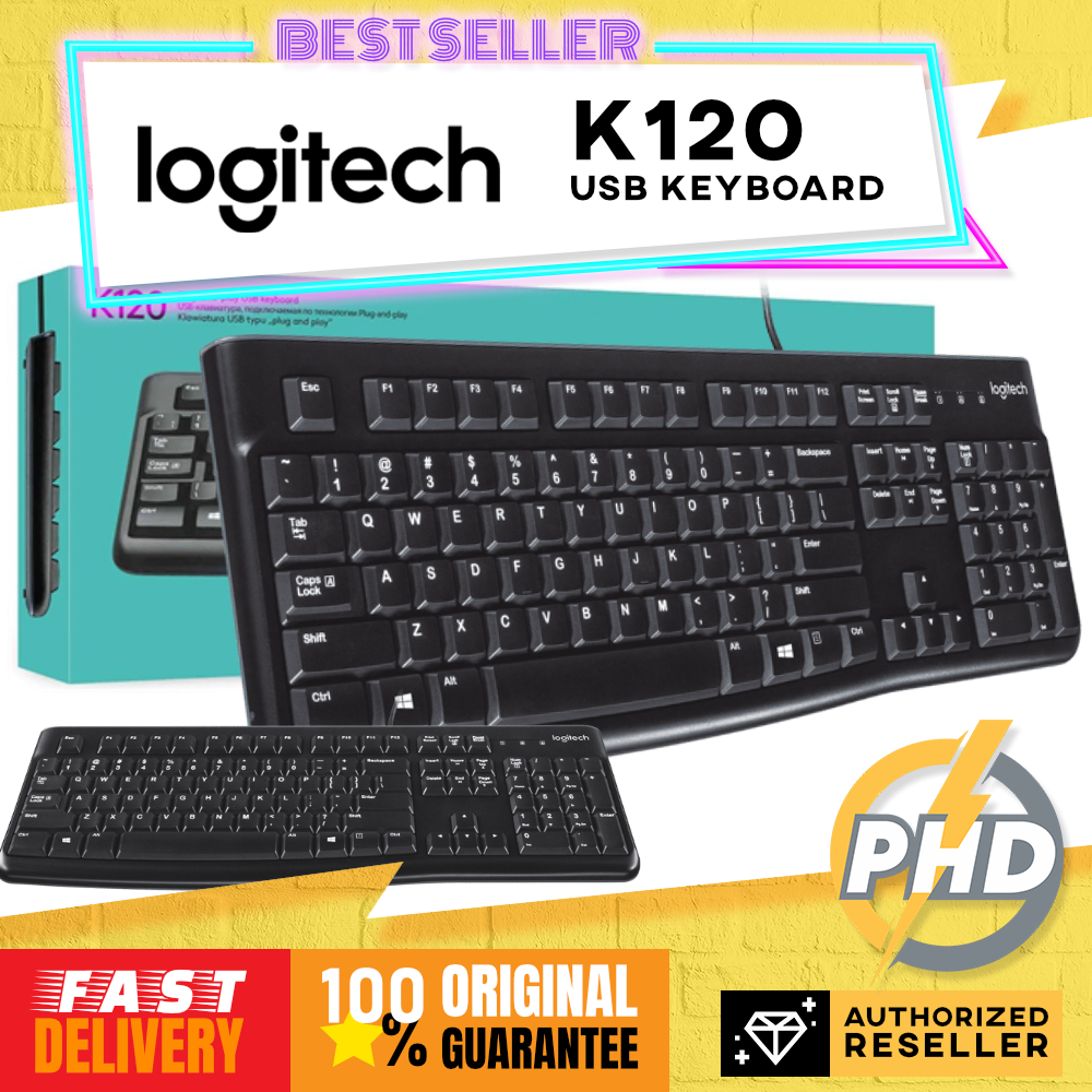 Logitech K120 Wired Keyboard for Windows, USB Plug-and-Play, Full-Size ...