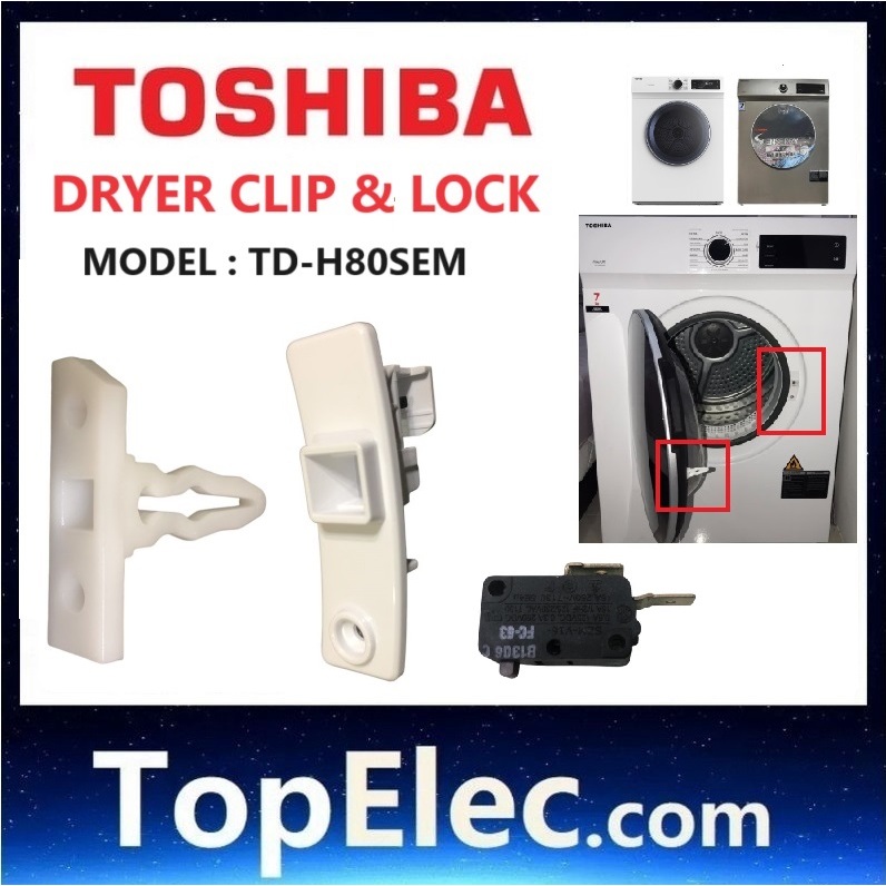 Original Toshiba DRYER Door Plastic Pin Inner Lock TD-H80SEM DRYER CLIP ...