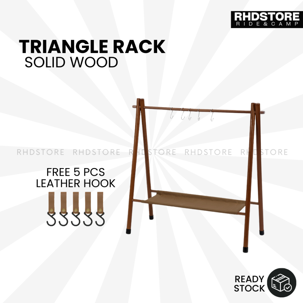 Camping Triangle Rack Lightweight Solid Wood Portable Outdoor Gear ...