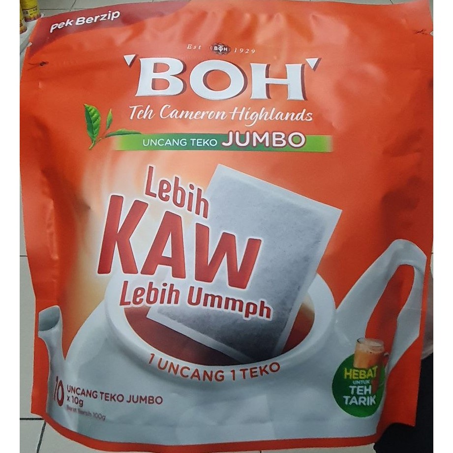 Teh BOH Lebih KAW Cameron Highland Tea uncang teko JUMBO 10s x 10g ...