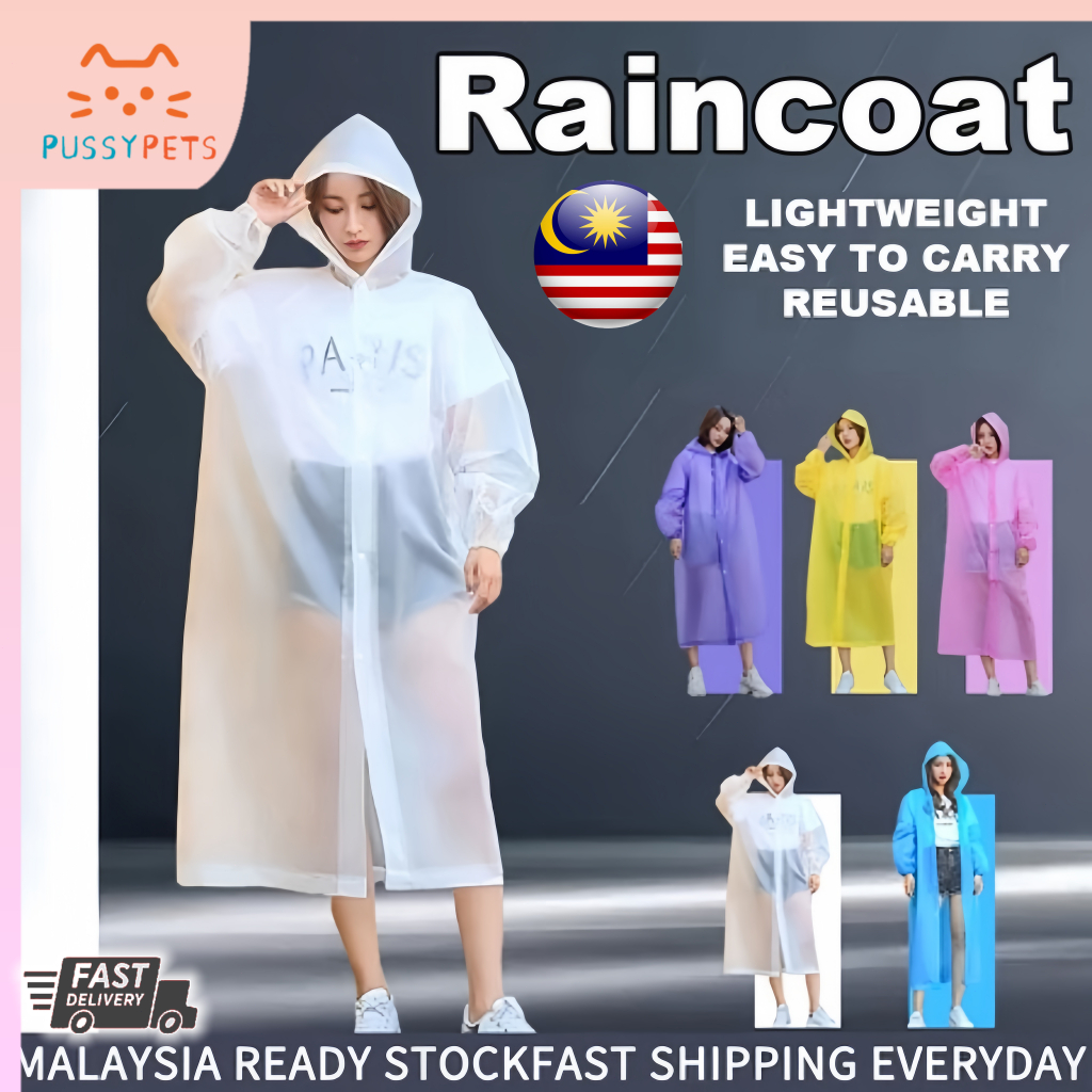 Local Delivery Portable Raincoat Waterproof Reusable Thick 150g EVA ...