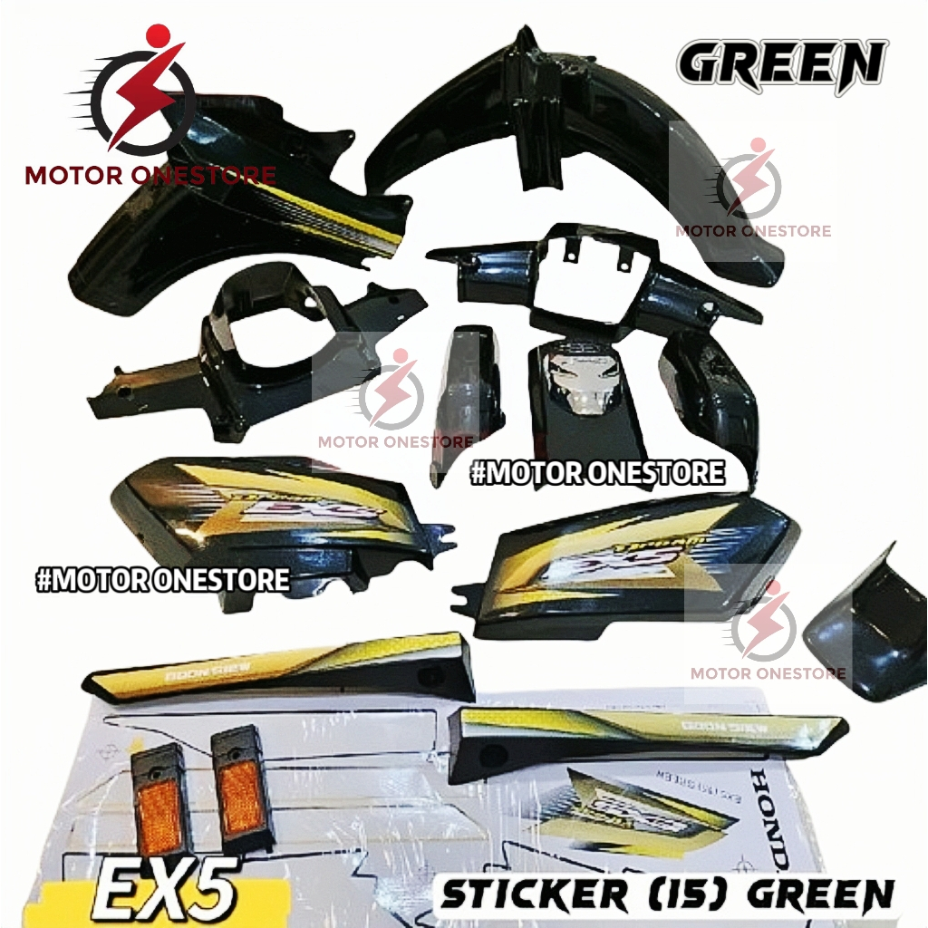 Ex5 cover set Green with sticker (15) Green Hijau Ex5 dream with Emblem ...