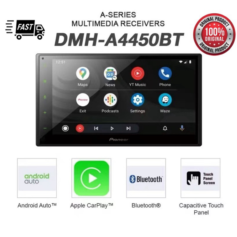 Pioneer DMH-A4450BT Apple CarPlay&Andriod Auto | Shopee Malaysia