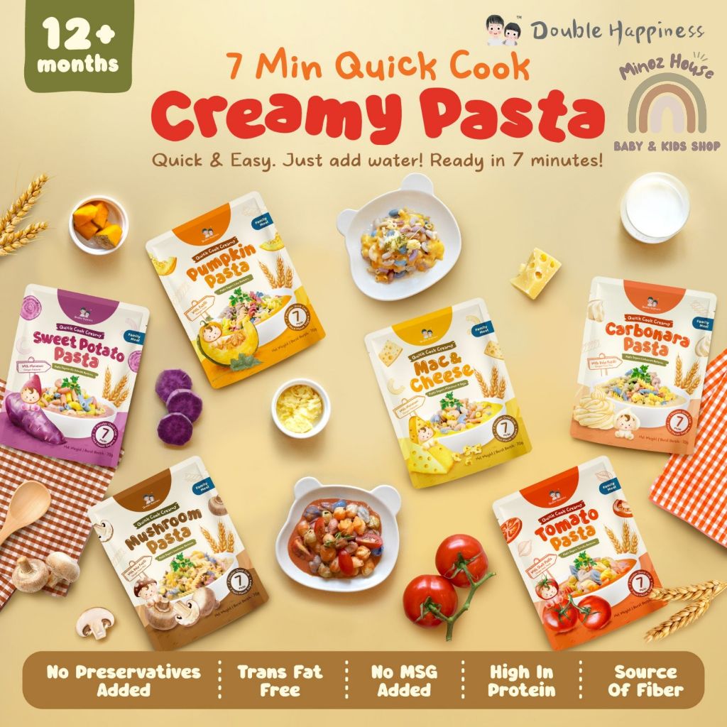 Double happiness quick cook pasta / 宝宝方便面 / baby pasta sauce / makanan ...
