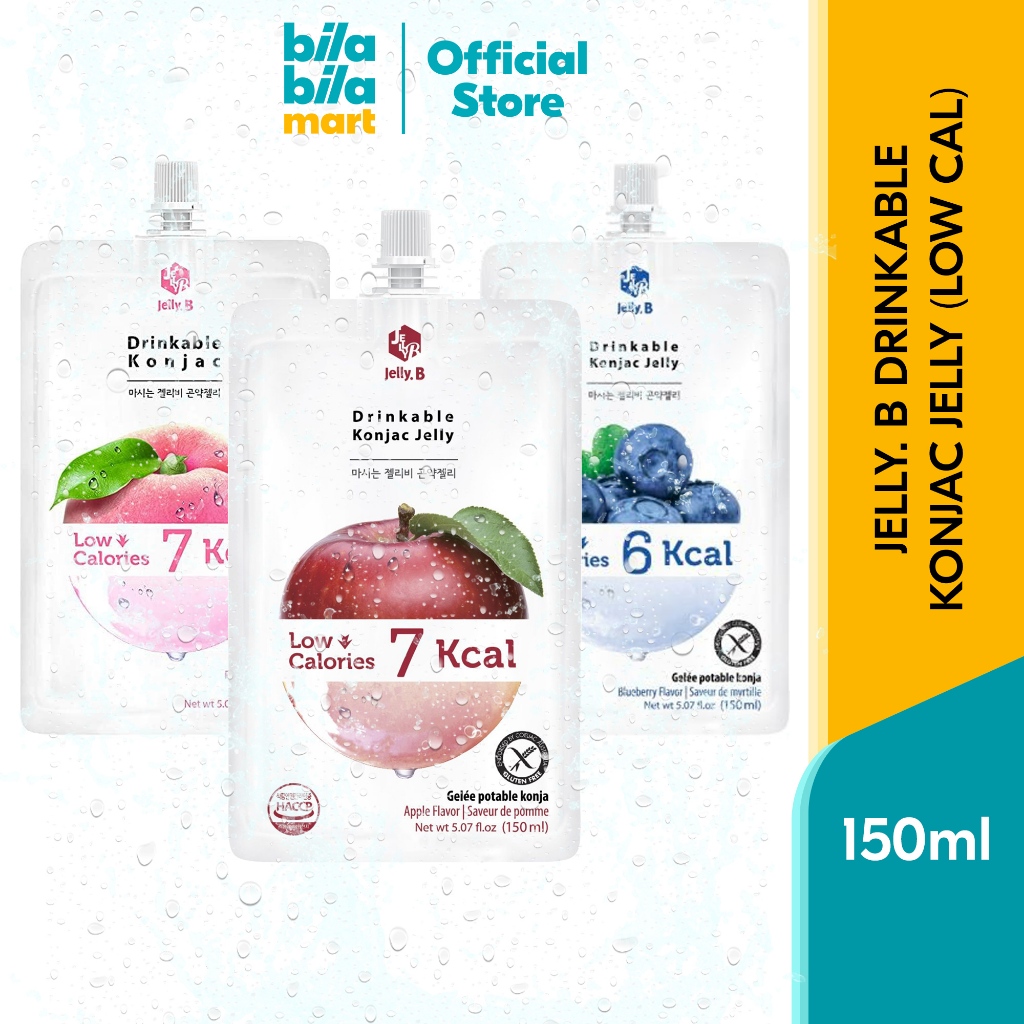 Korea Jelly B Drinkable Konjac Jelly (Peach, Blueberry, Apple) Low Calorie Diet Drink 150 ml ...