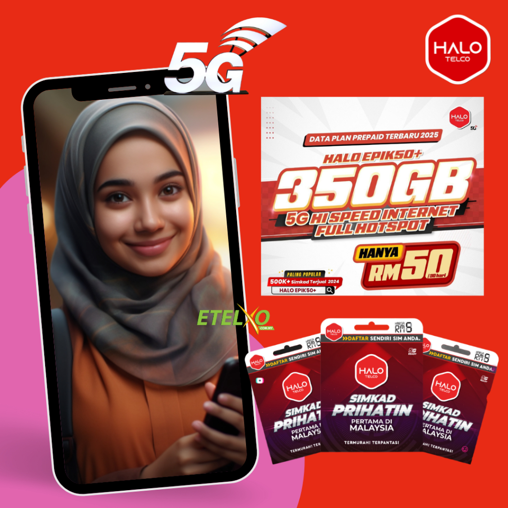Simkad Halo Telco Prepaid 350GB Data 5G | Shopee Malaysia