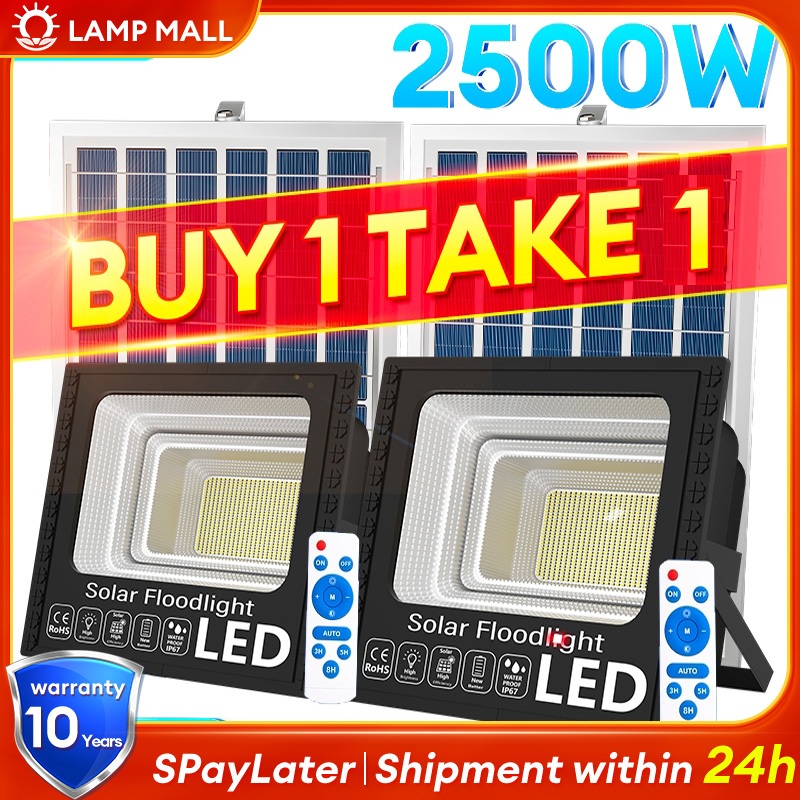 【10-Year Warranty】BUY 1 TAKE 1 2500W Solar Light Outdoor Solar LED ...