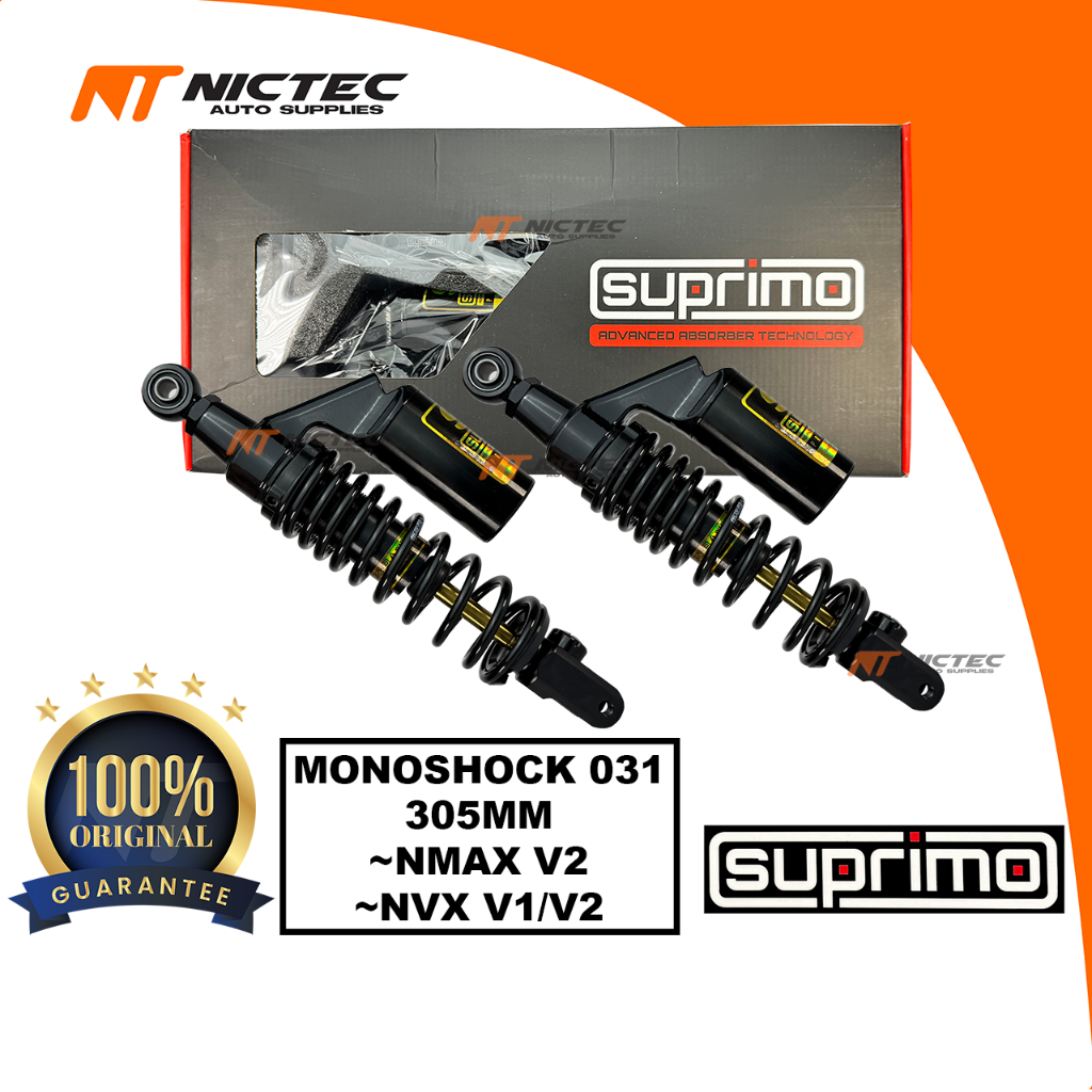 SUPRIMO NMAX V2 NVX V1 V2 GAS ABSORBER ADJUSTABLE 305MM 285MM PCX150 ...