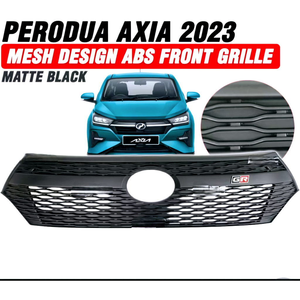Perodua Axia 2023 Mesh Honeycomb Design Front Grille ABS Matte Black ...
