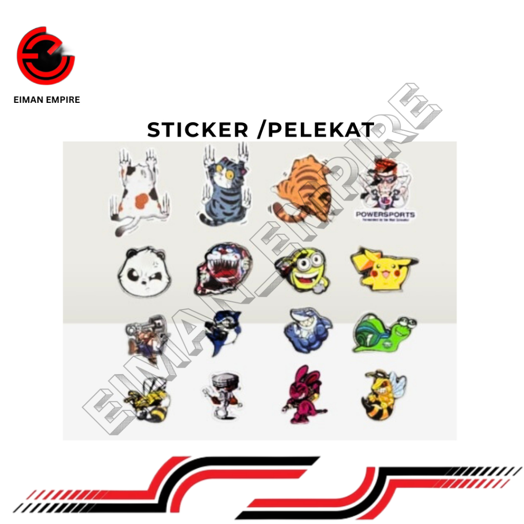 STICKER - CARTOON STICKER KARTUN STICKER MOTOR KARTUN / CARTOON STICKER ...