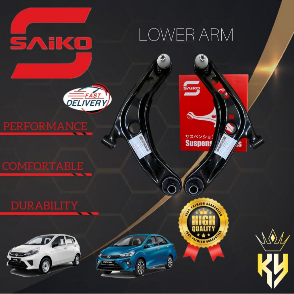 SAIKO FRONT LOWER ARM PERODUA AXIA, BEZZA (48068-BZ180) (48069-BZ180 ...