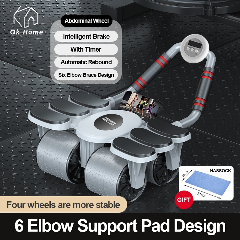 Four - Wheel Abdominal Wheel with Automatic Rebound Abdominal Muscle ...
