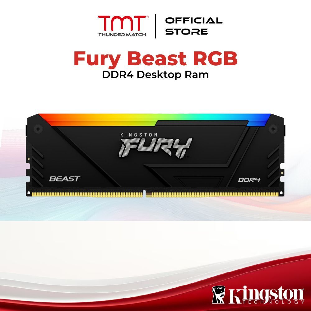 TMT Kingston Fury Beast RGB DDR4 Desktop RAM (8GB/16GB /32GB) 2666MT/s 3200MT/s 3600MT/s ...