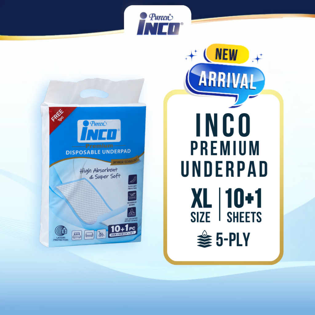 Pureen INCO Premium Disposable Underpad Extra Large Sheet (10+1'S ...