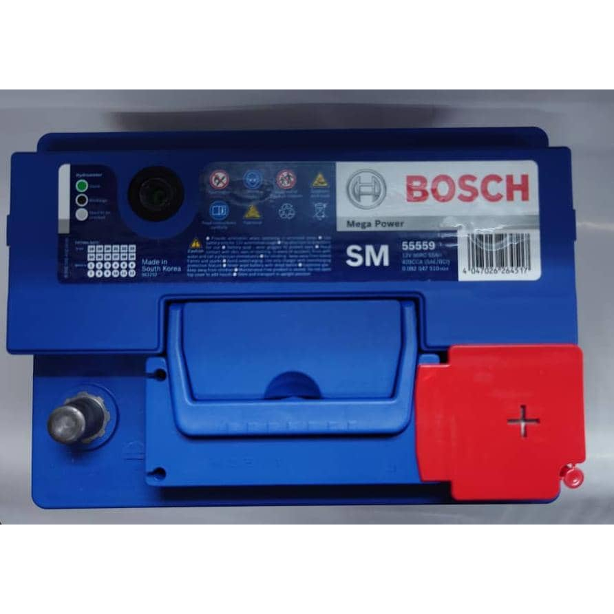 BOSCH DIN55L (MF) - 55AH - Car Battery - VW Polo, Golf HYUNDAI Accent ...