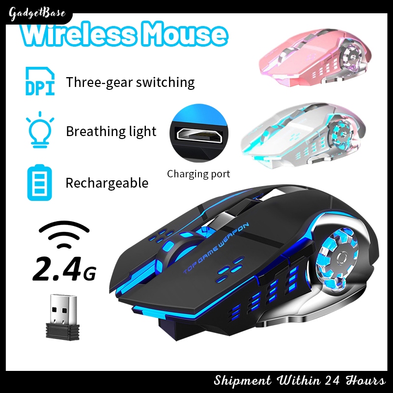 Wireless Mouse Bluetooth 2.4Ghz Receiver Optical Adjustable Wireless ...